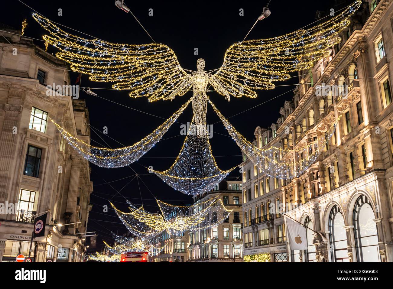 Angels Christmas lights on Regent Street, London, UK Stock Photo - Alamy