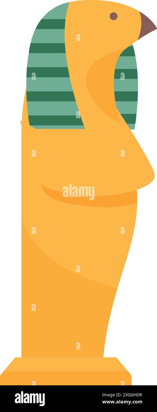 Golden statue of horus, the ancient egyptian god, wearing a nemes ...