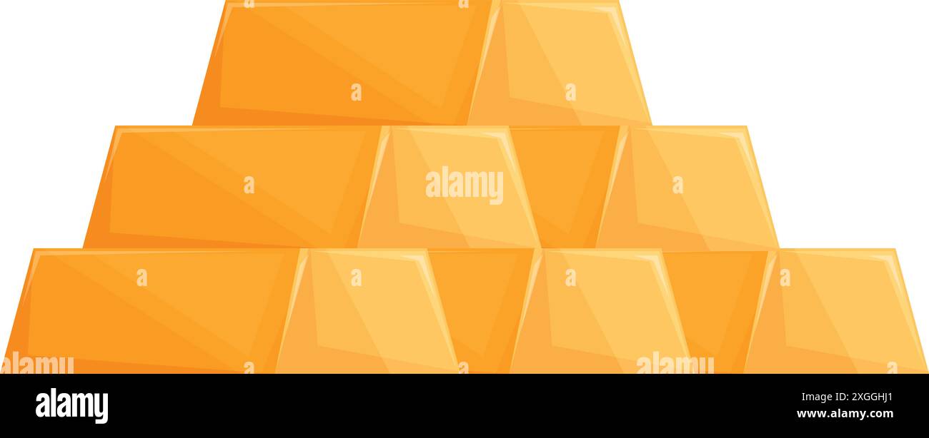 Cartoon illustration of shiny gold bars stacked neatly hi-res stock photography and images - Alamy