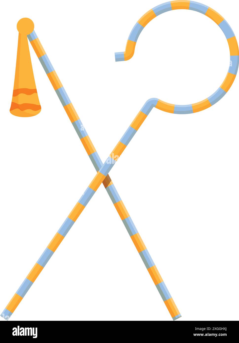 Crook and flail crossing, representing the power and authority of the ...