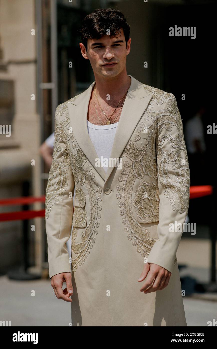 Paris, France. 09th July, 2024. Street style, Paul Forman arriving at ...