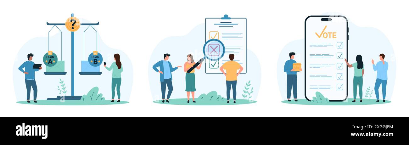 Decision making process, study of voting result data set. Tiny people ...