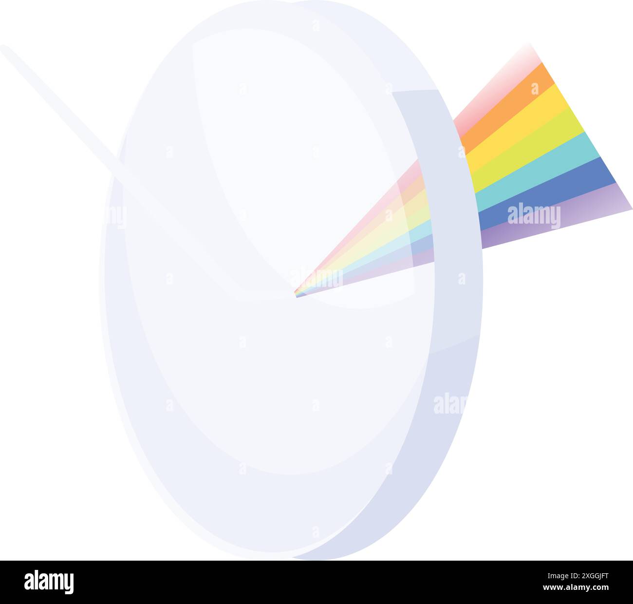 Light beam refracting and separating through a prism, creating a ...