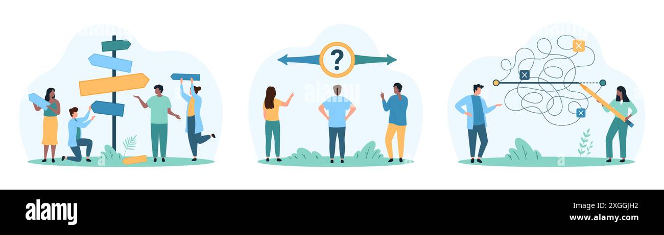 Making decision, answer to question choice set. Tiny people choose ...