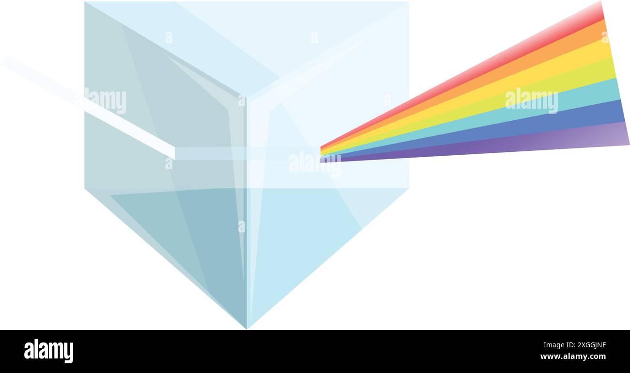 Light beam refracting through prism creating visible light spectrum Stock Vector Image & Art - Alamy