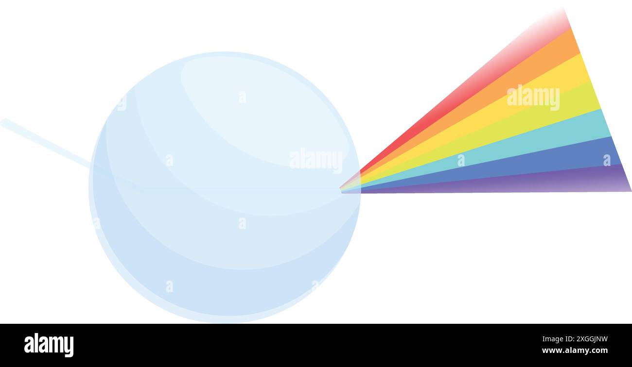 Light beam passing through prism and creating rainbow effect Stock ...