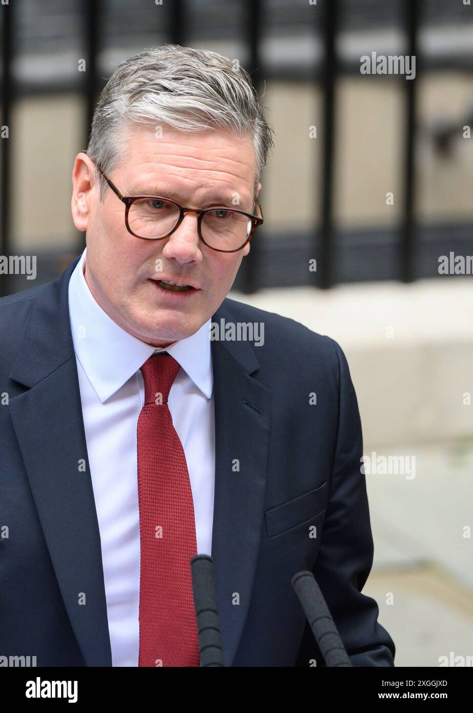 Sir Keir Starmer - British Prime Minister - speaking in Downing Street ...