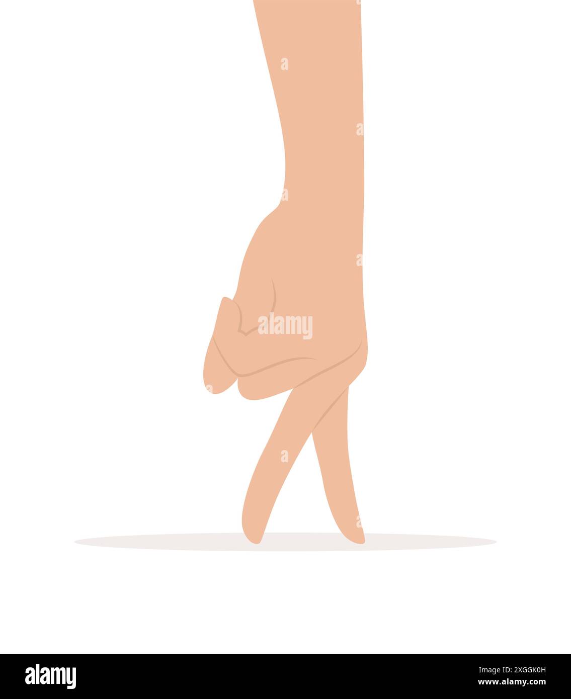 Hand imitating walking with fingers isolated on a white background ...