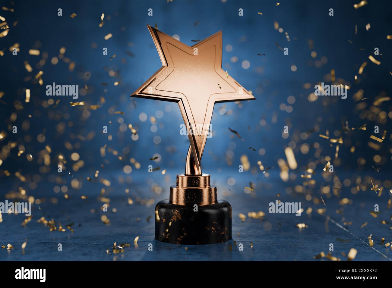 Gold star on a blue background as a reward. Top Performance Award ...