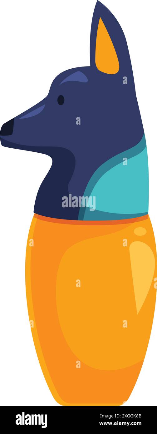 Cartoon anubis god head wearing an orange costume hi-res stock ...