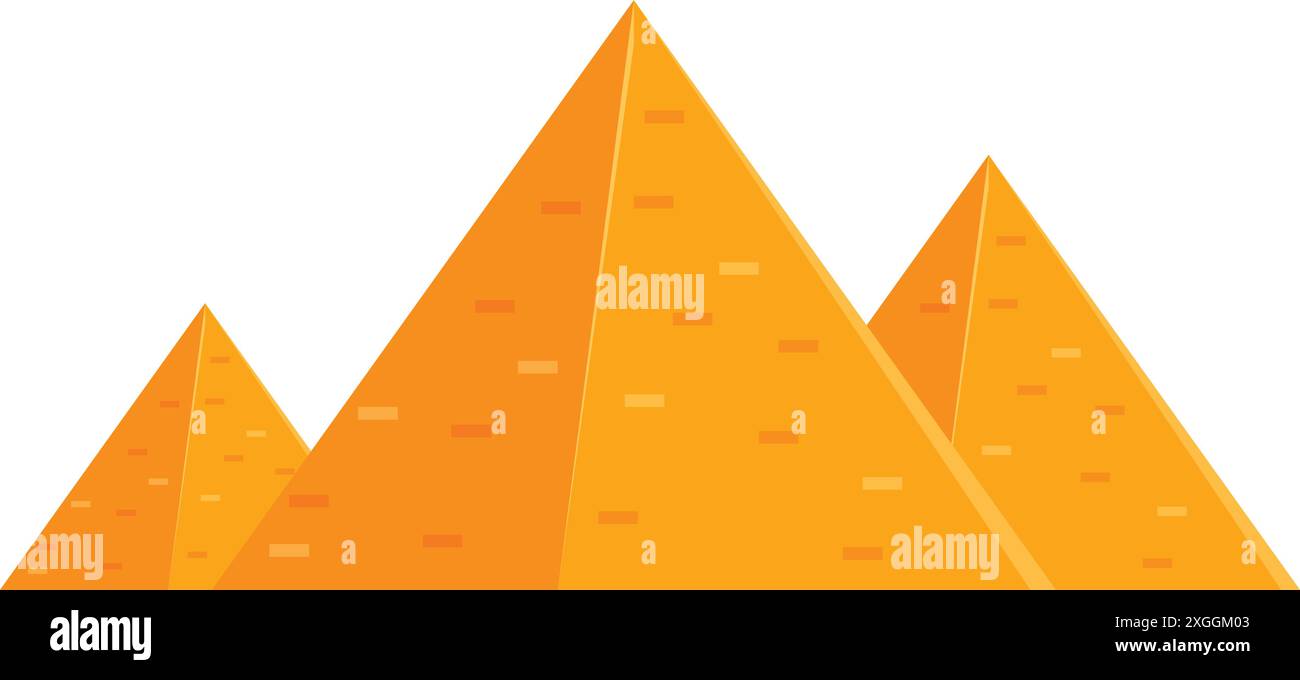 Three egyptian pyramids standing in giza desert illustration Stock ...