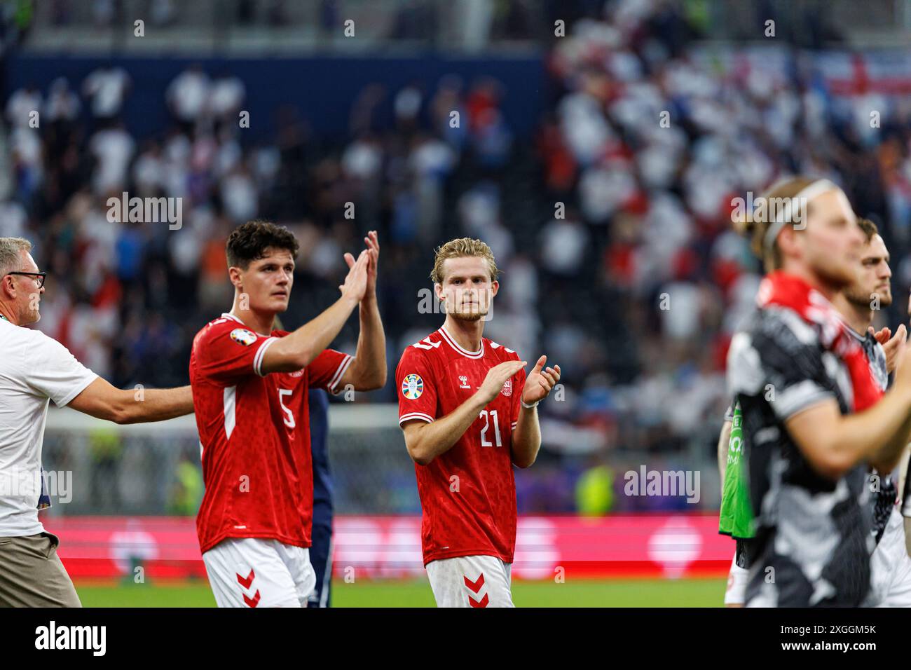 Morten Hjulmand seen during UEFA Euro 2024 game between national teams ...