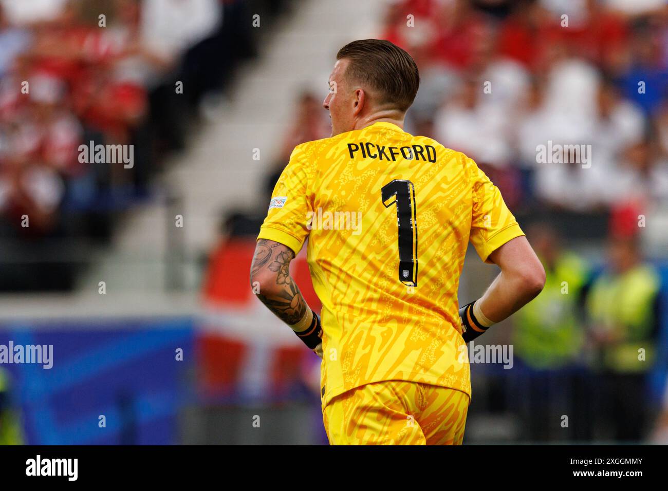 Jordan Pickford seen during UEFA Euro 2024 game between national teams ...