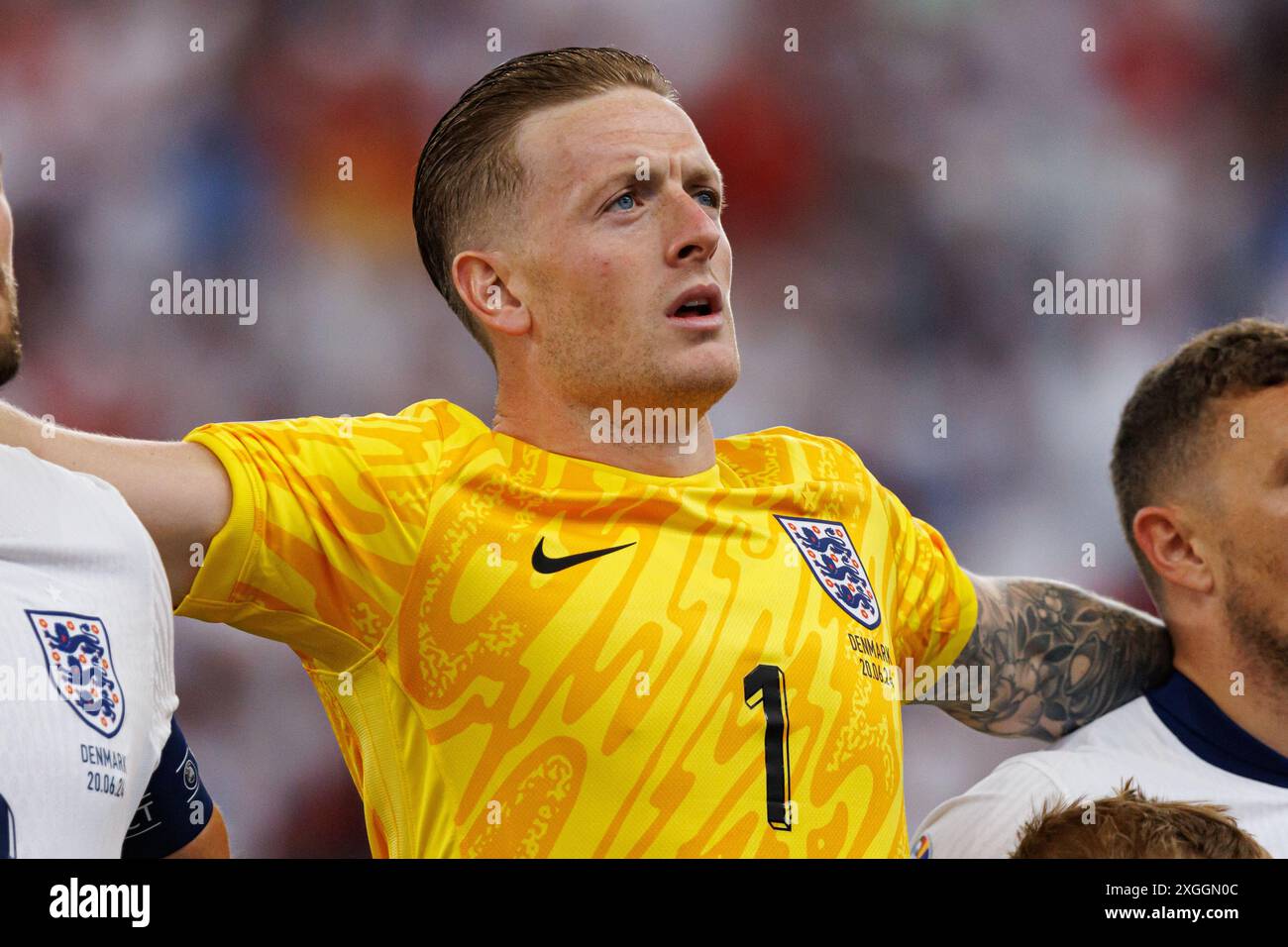 Jordan Pickford seen during UEFA Euro 2024 game between national teams ...