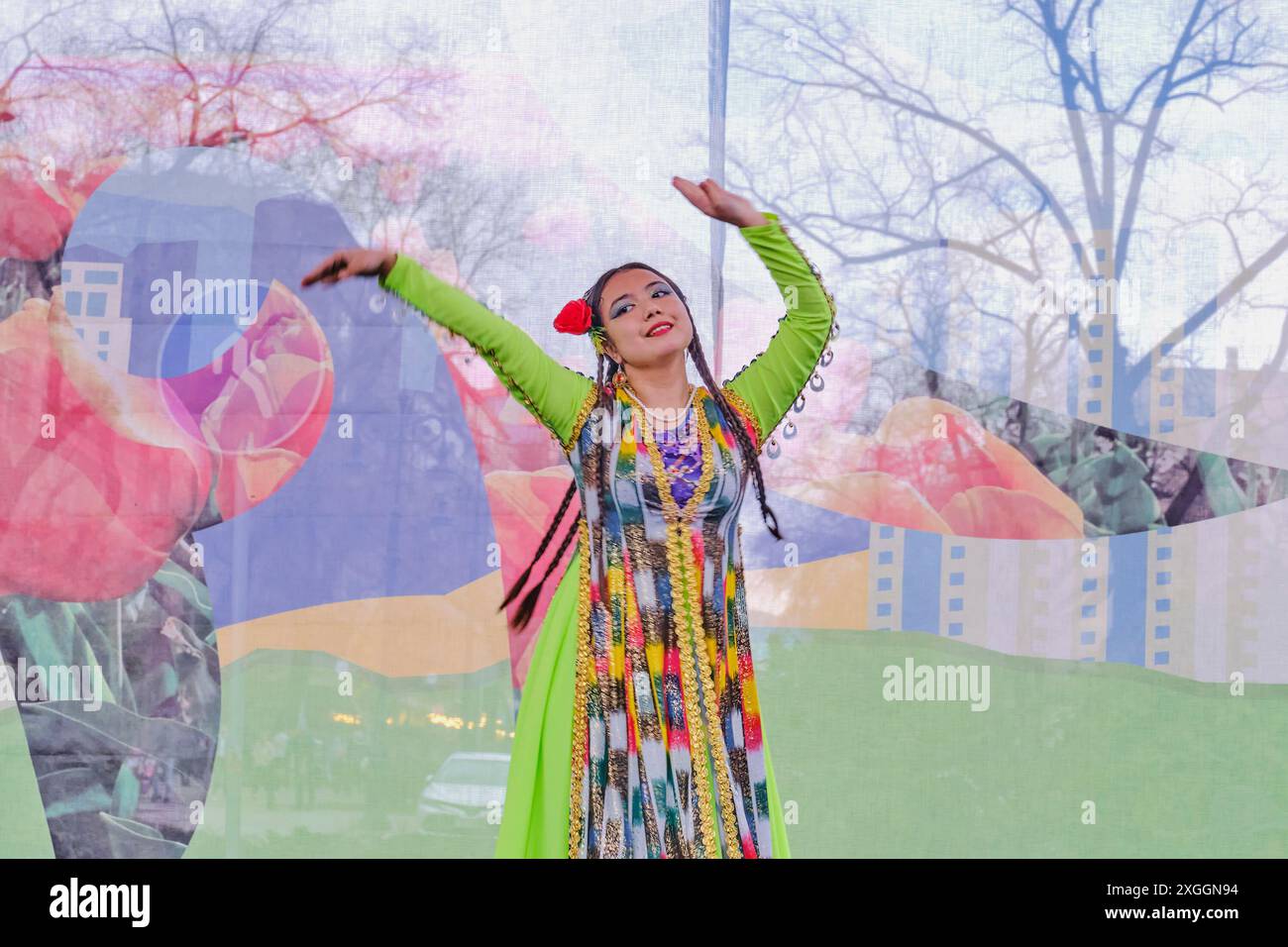 Almaty, Kazakhstan - March 21, 2024: Cute Asian girl with several ...