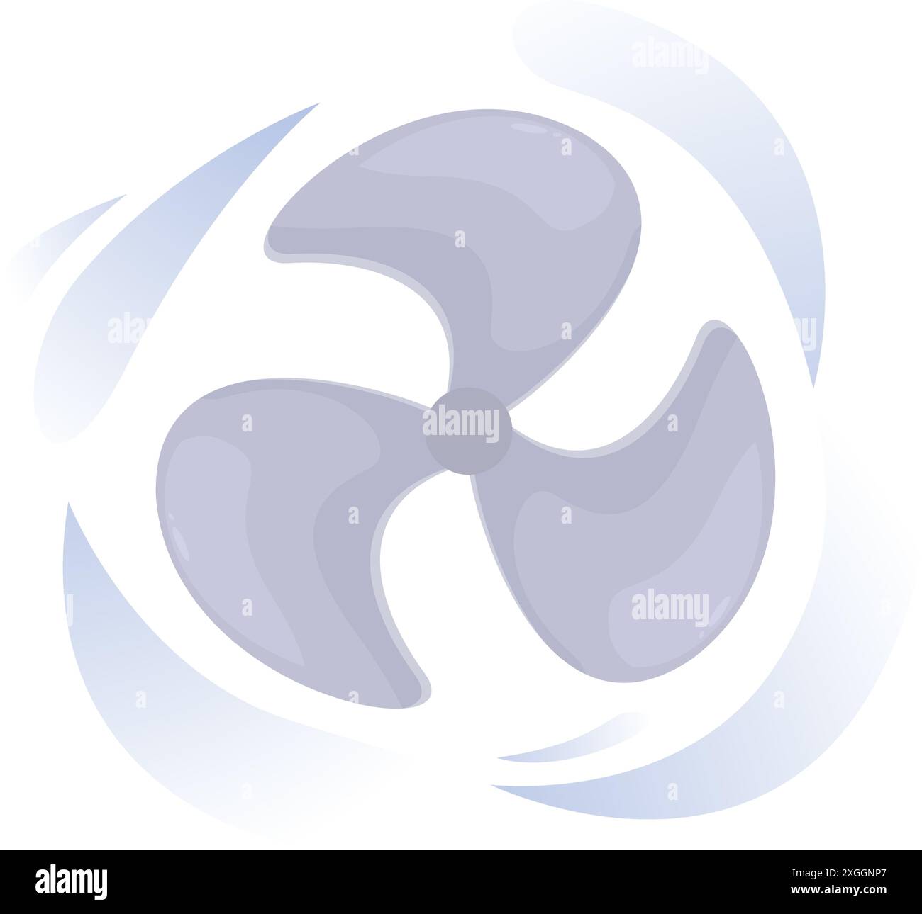 Illustration of a grey propeller rotating and creating air flow with ...
