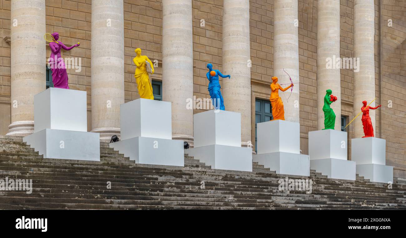 Paris, France - 07 06 2024: Olympic Games Paris 2024. View of six ...