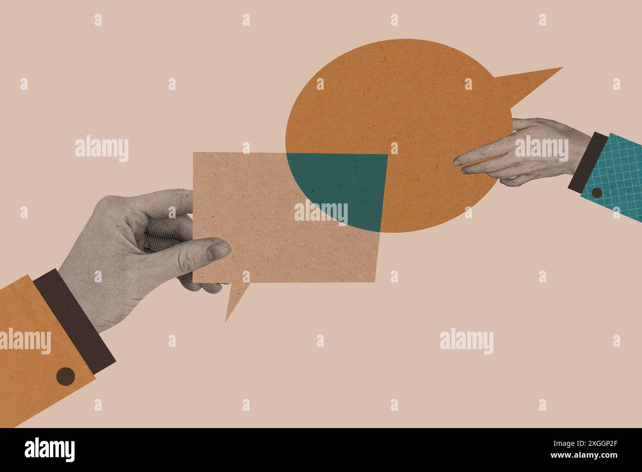 Trend artwork composite photo collage of speech bubble textbox mind ...