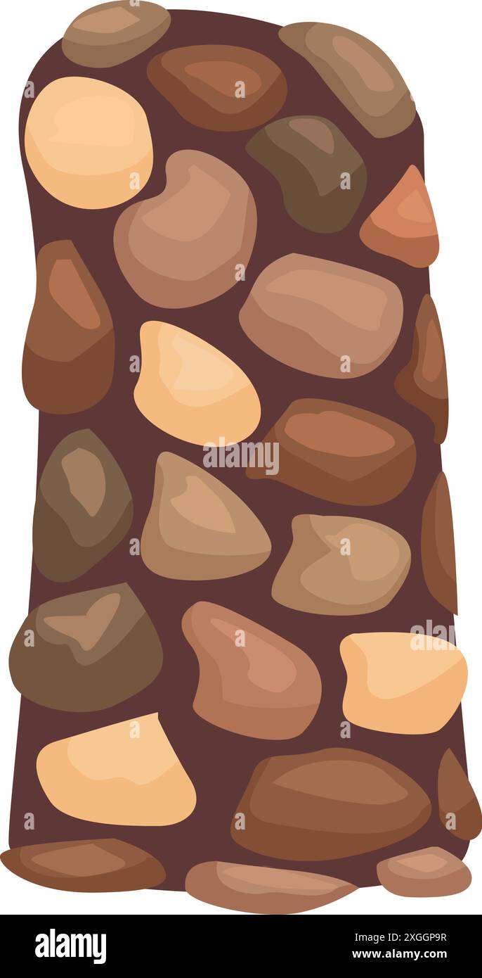 Illustration of a stone wall forming a border, created in a cartoon ...