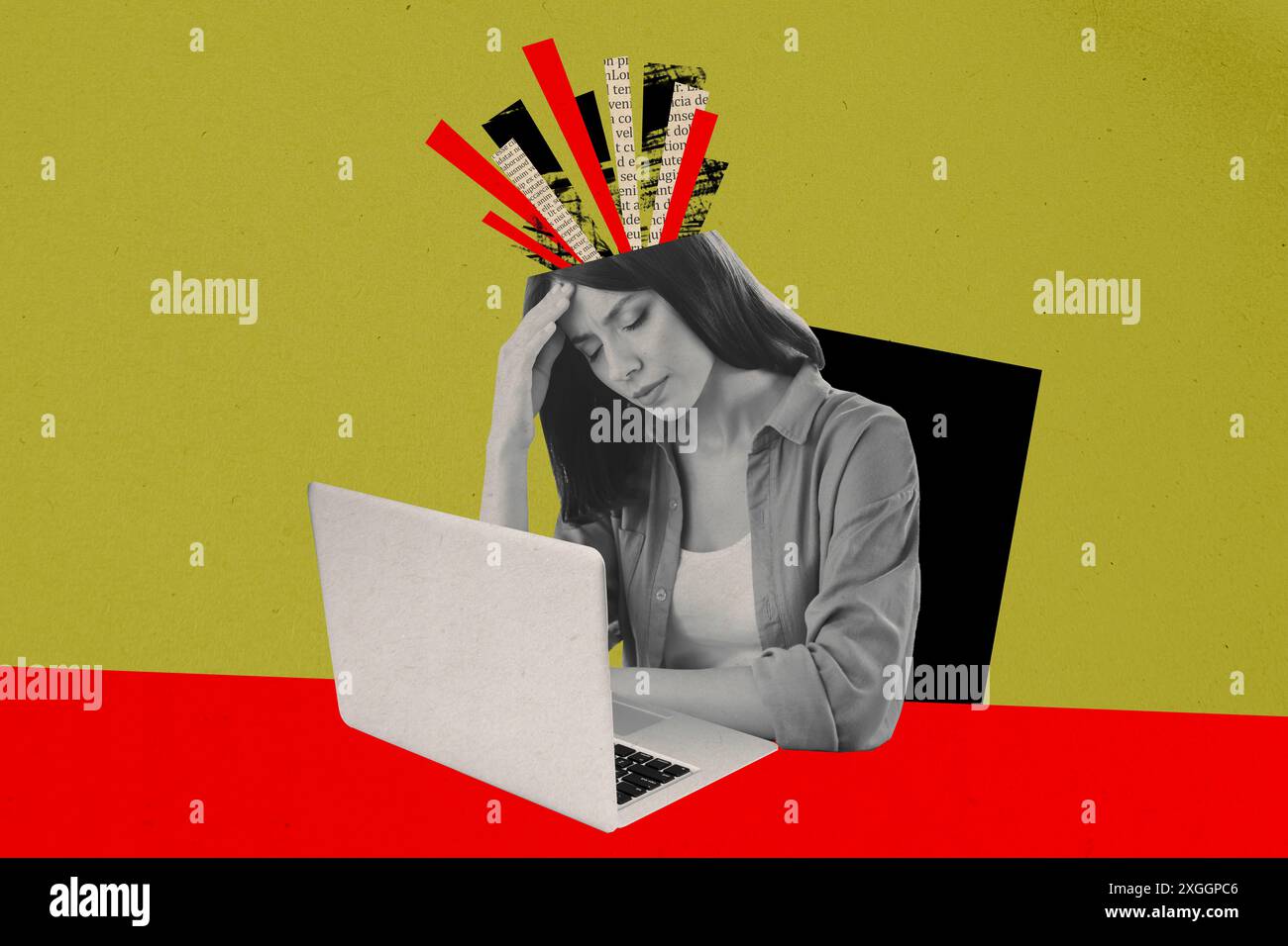 Trend artwork sketch image composite 3D photo collage of silhouette ...