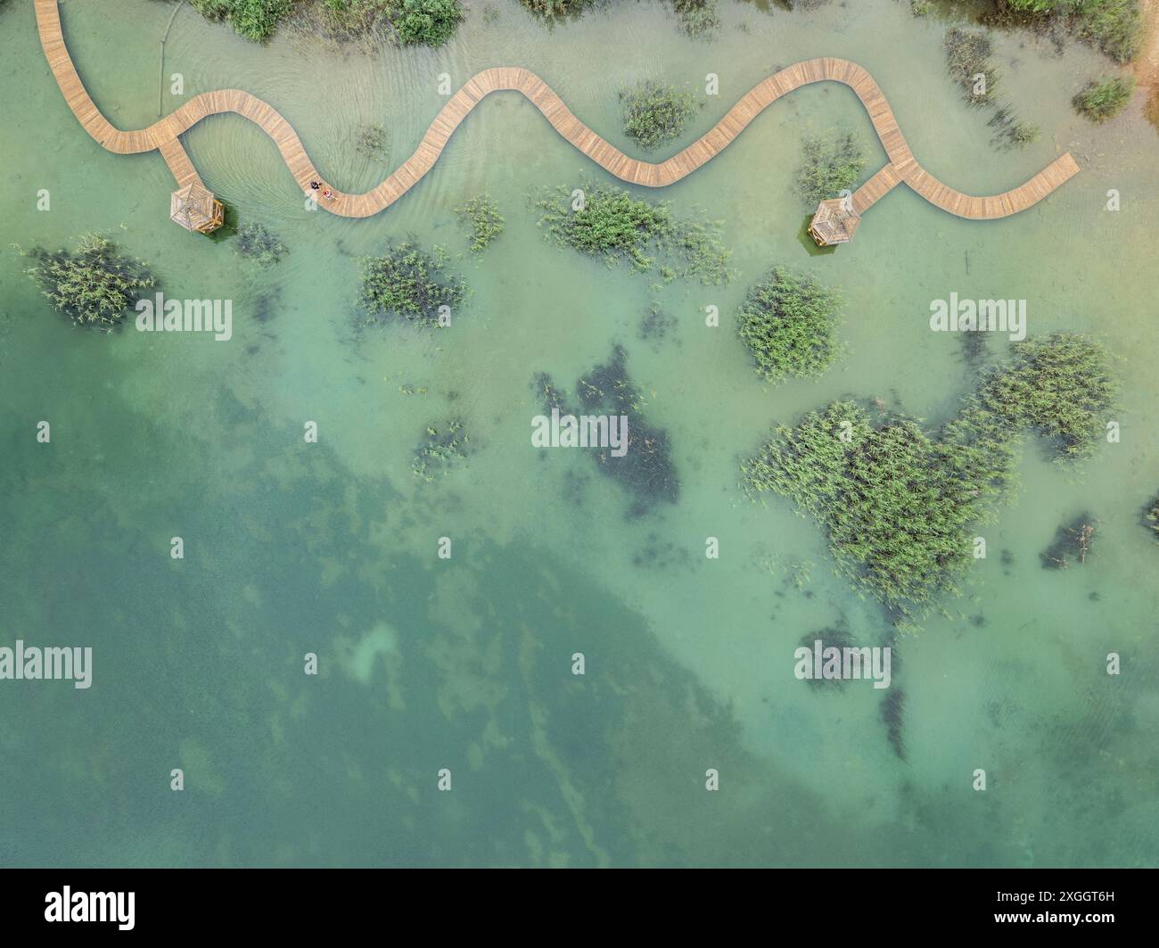 Polish Maldives Park Grodek in Jaworzno. Turquiose Water and Wooden ...