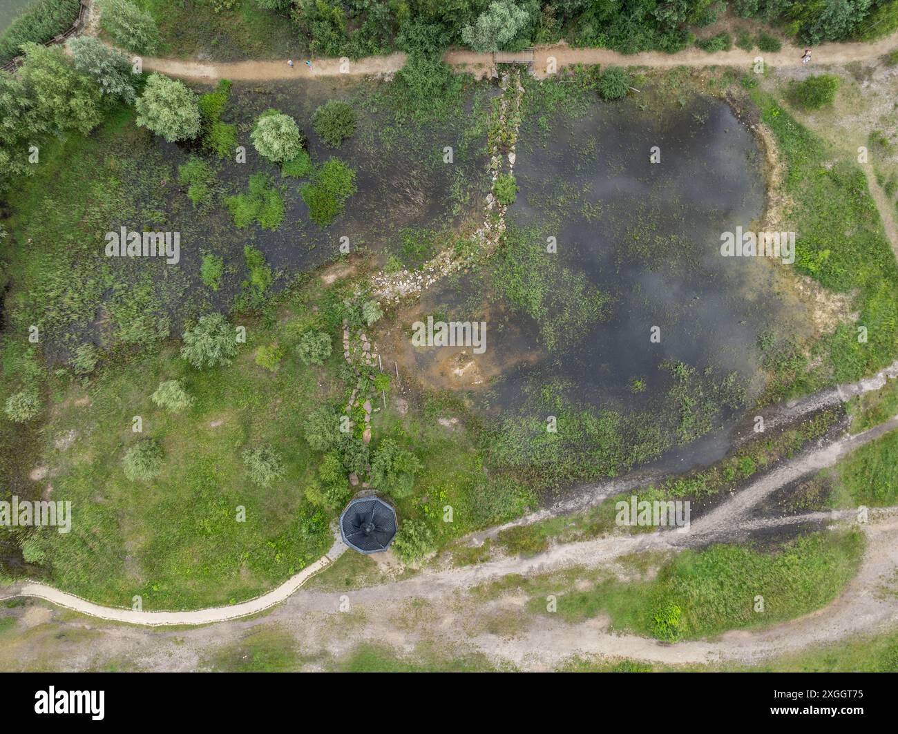 Polish Maldives Park Grodek in Jaworzno. Turquiose Water and Wooden ...