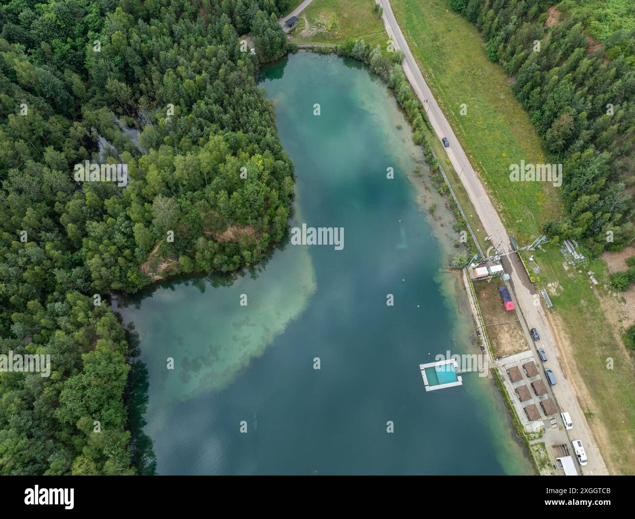 Polish Maldives Park Grodek in Jaworzno. Turquiose Water and Wooden ...