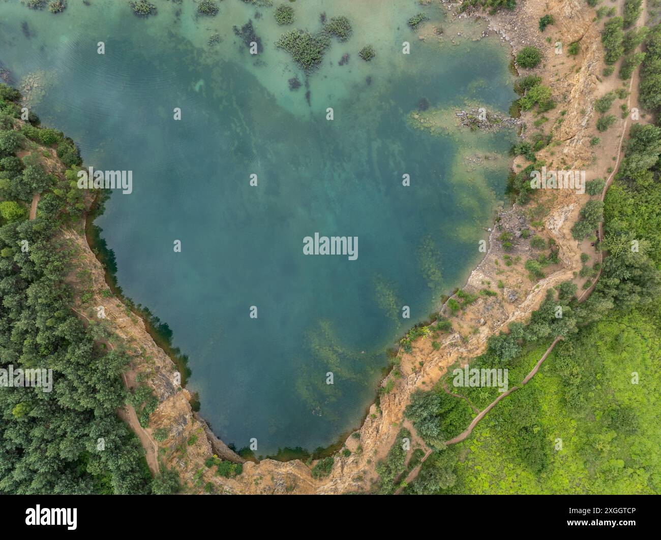 Polish Maldives Park Grodek in Jaworzno. Turquiose Water and Wooden ...
