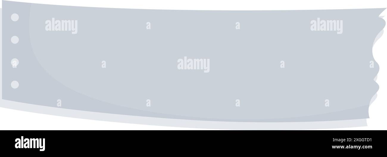 Blank gray sticky note with a torn right edge is sticking on a white ...