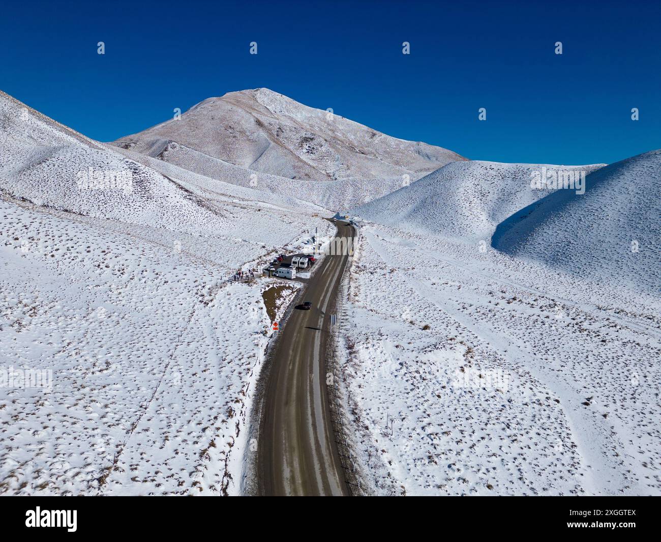 Aerial view road in alpine hi-res stock photography and images - Alamy