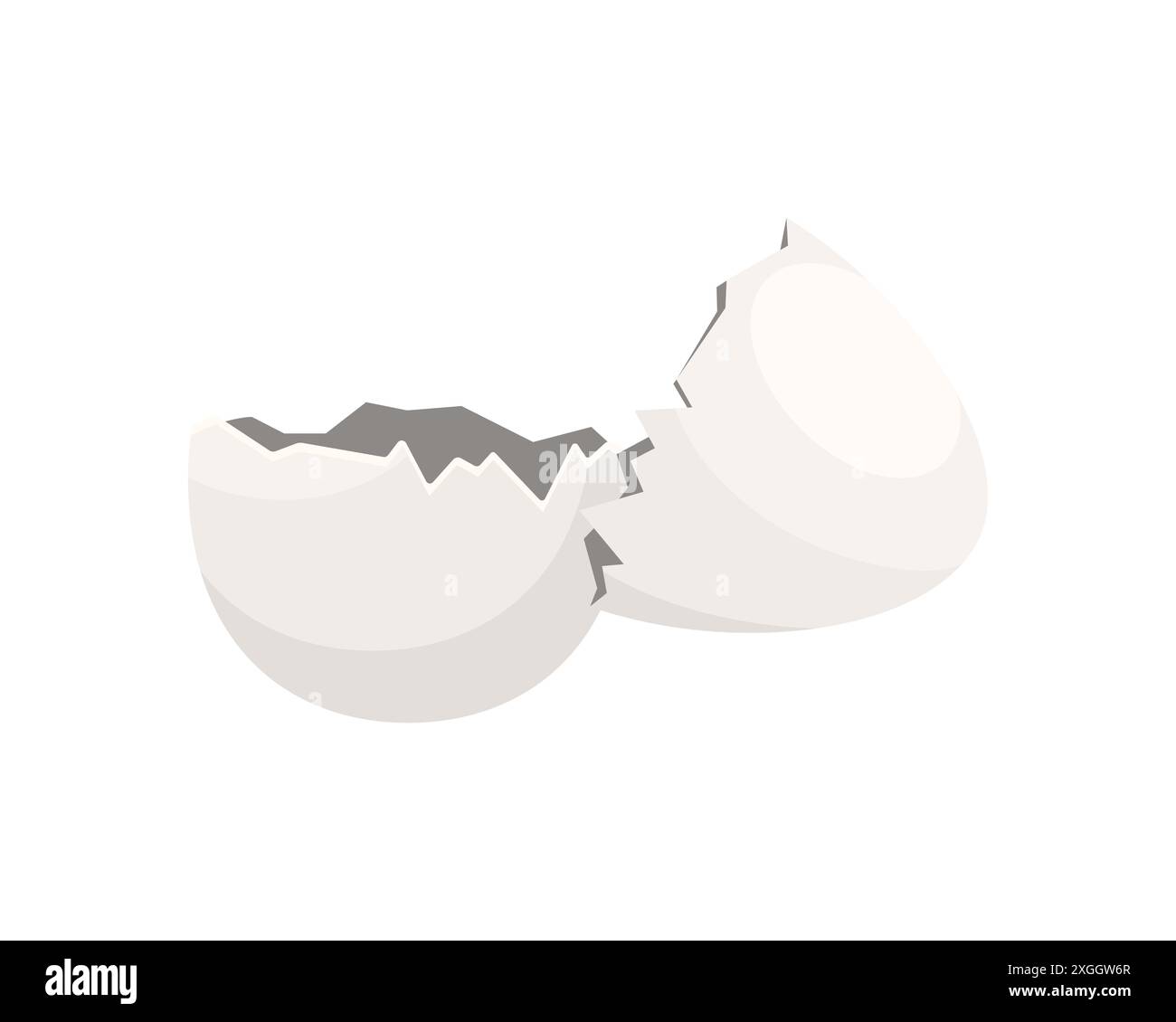 Shell from broken white egg, two empty eggshells after breaking vector illustration Stock Vector ...