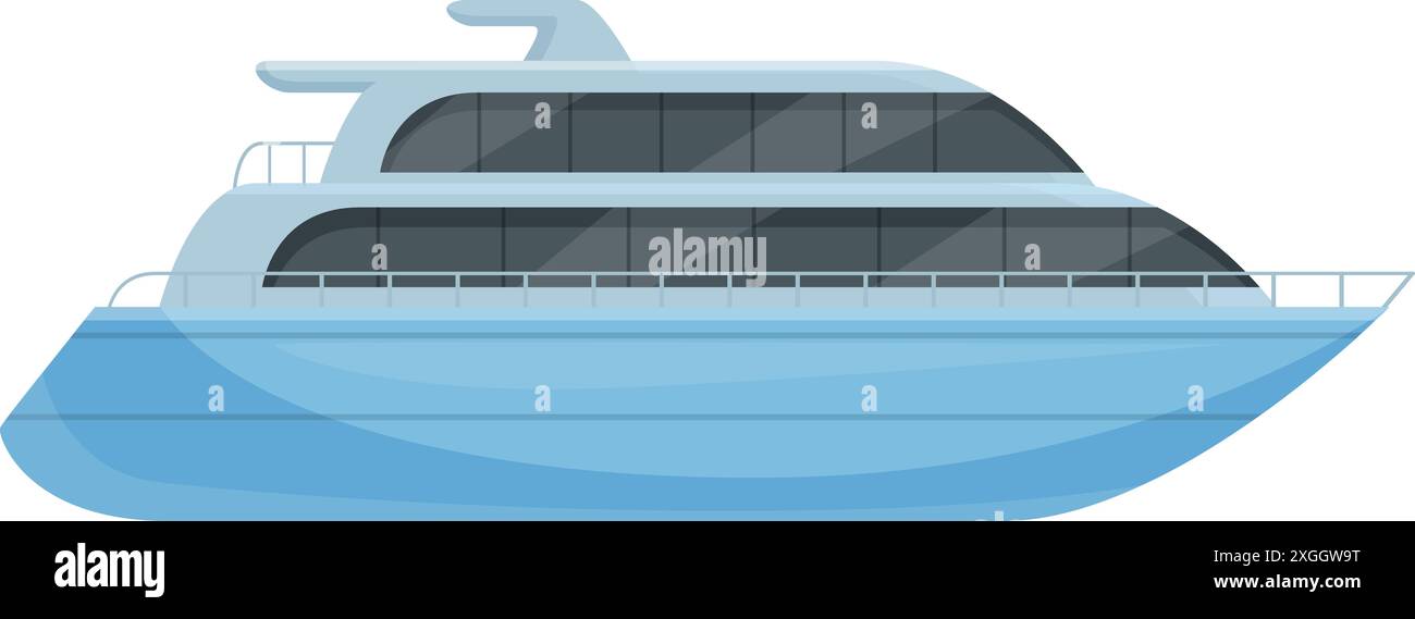 Illustration featuring a luxurious yacht sailing on the sea ...