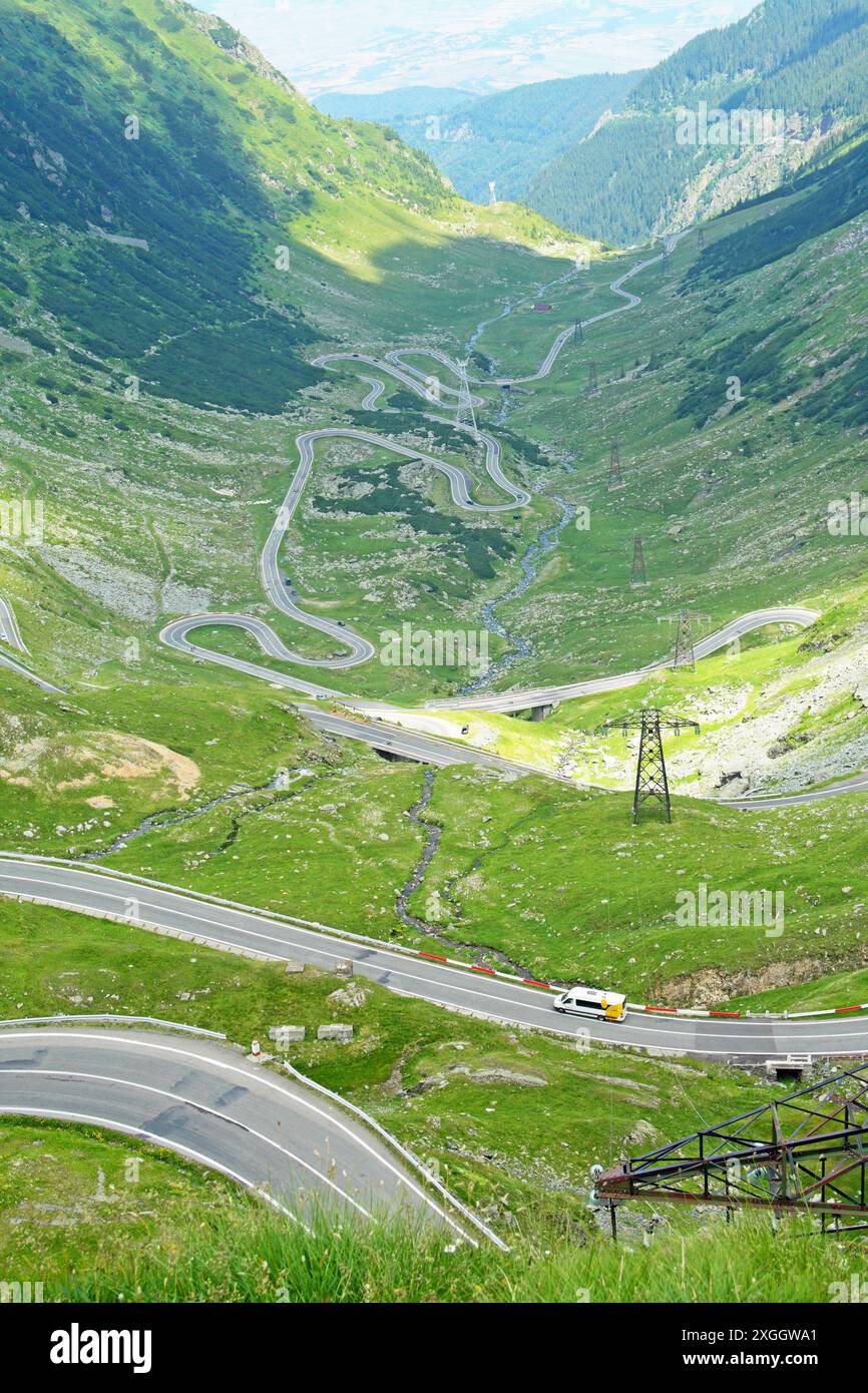 The Transfagarasan highway, in the Carpathian mountains close to Balea ...