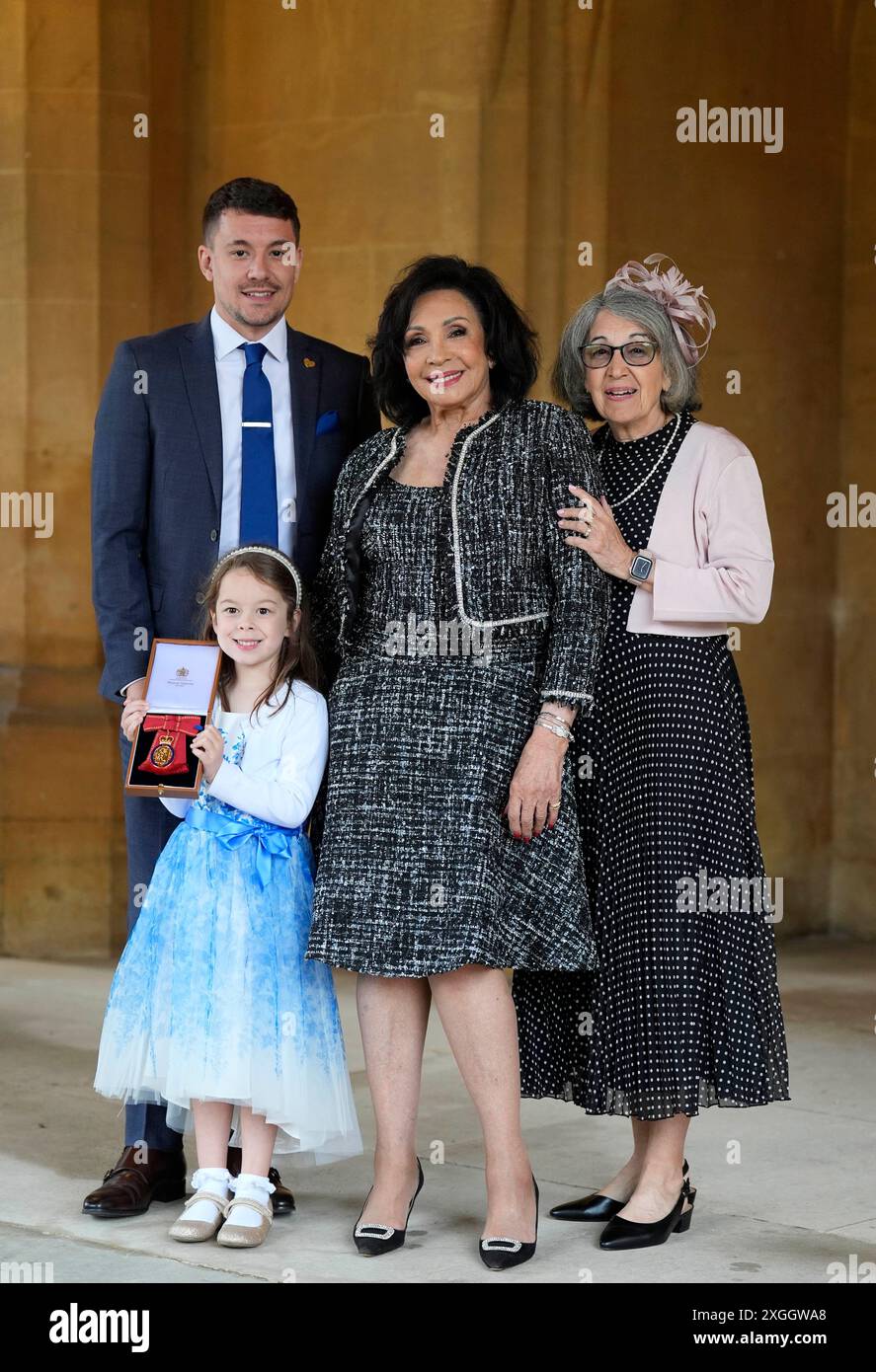 Dame Shirley Bassey, with her daughter Sharon, her grandson Sebastian ...