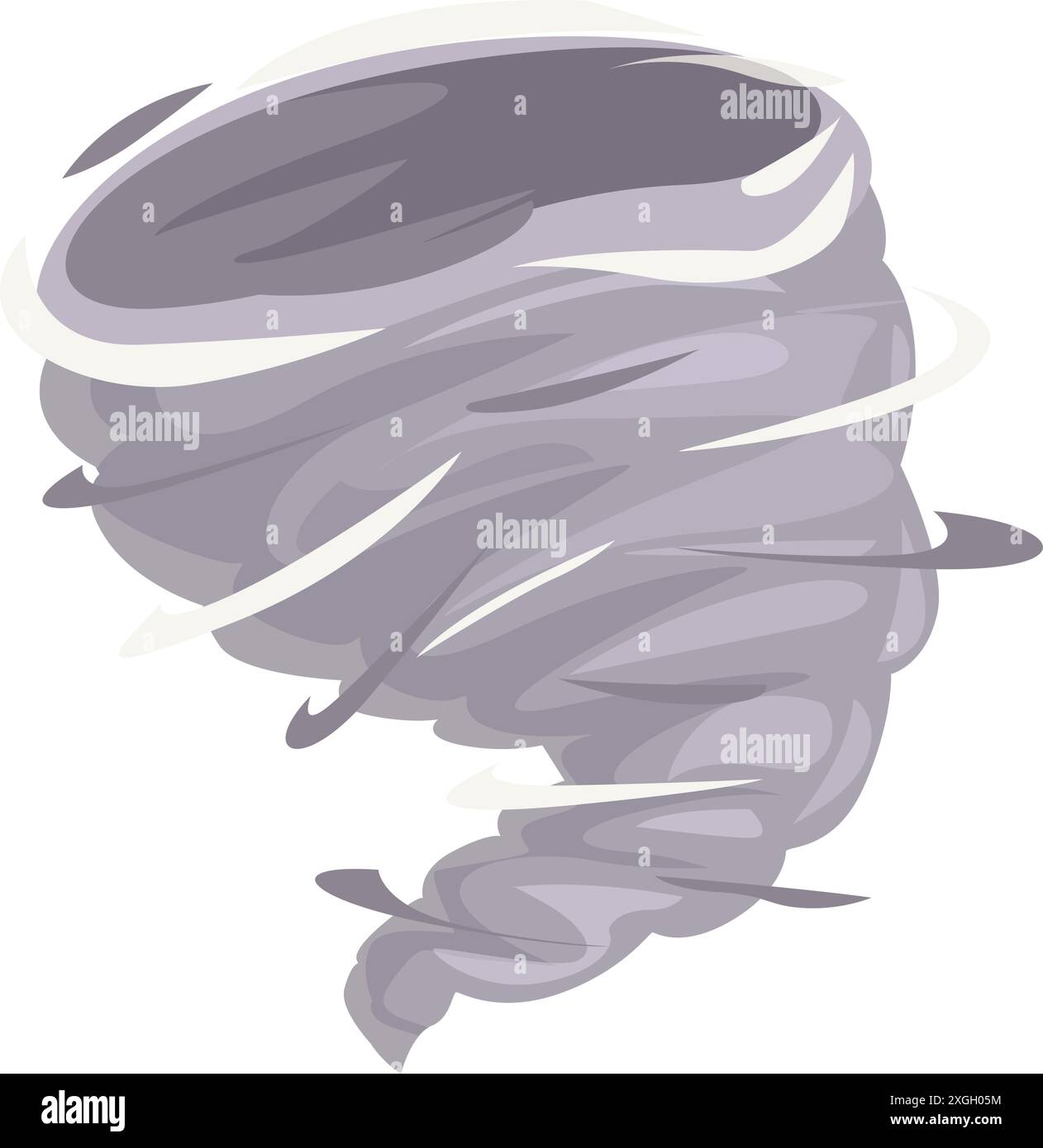 Cartoon illustration of a large, grey tornado rotating rapidly Stock ...