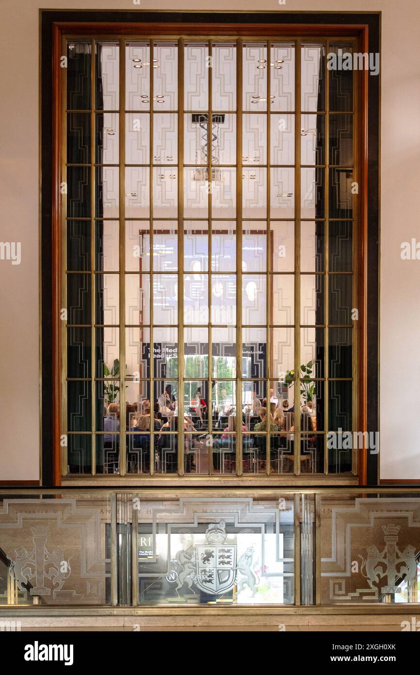 The main Art Deco window inside RIBA headquarters, Portland Place ...