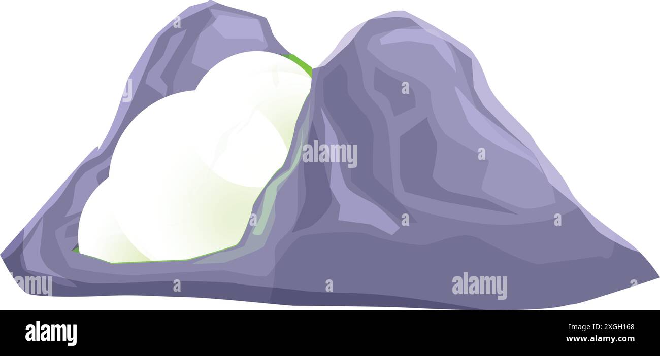 Glowing stones are resting inside a mountain cave emitting ethereal ...