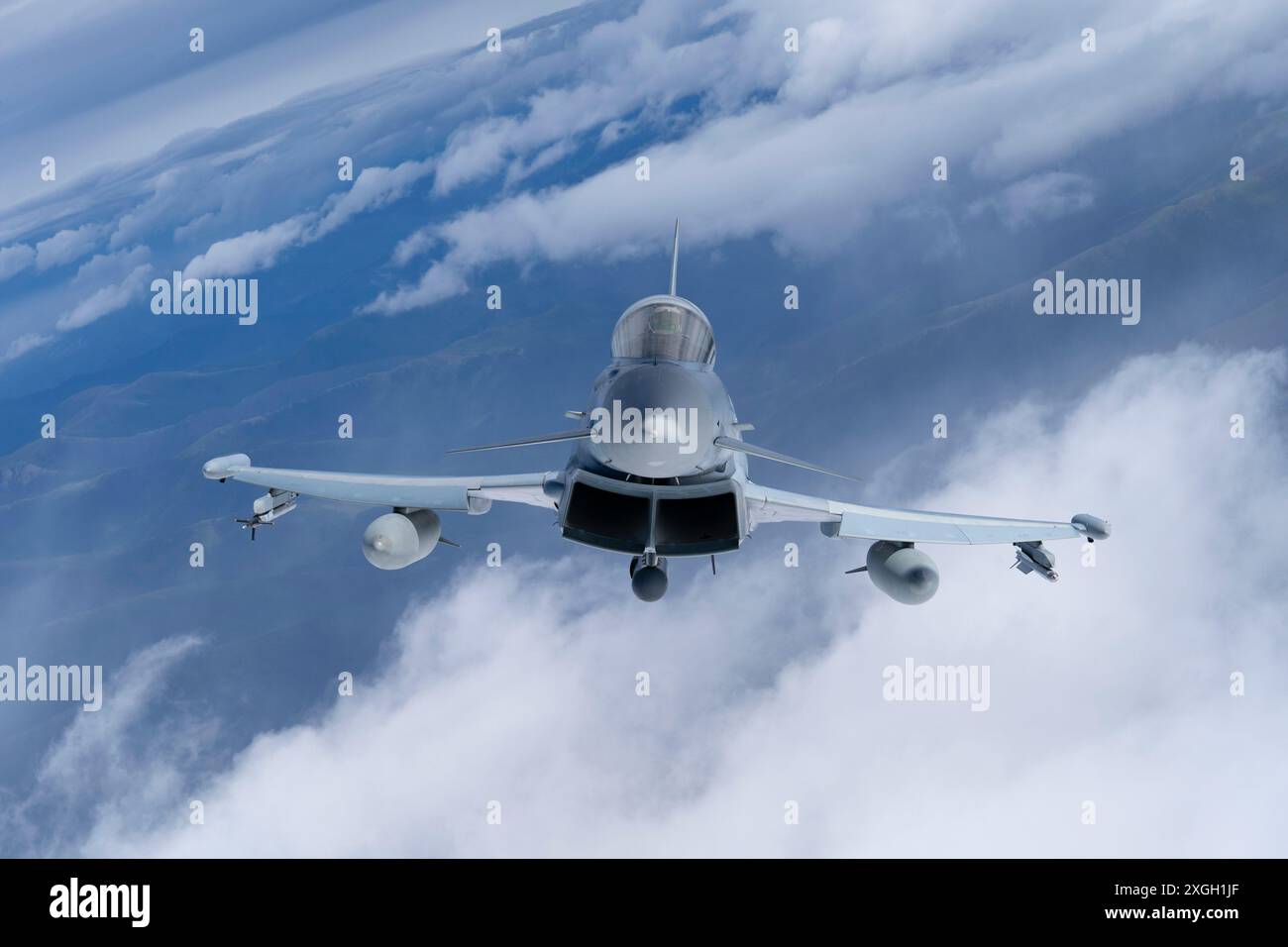 A German Air Force Eurofighter Typhoon flies over Alaska during ...