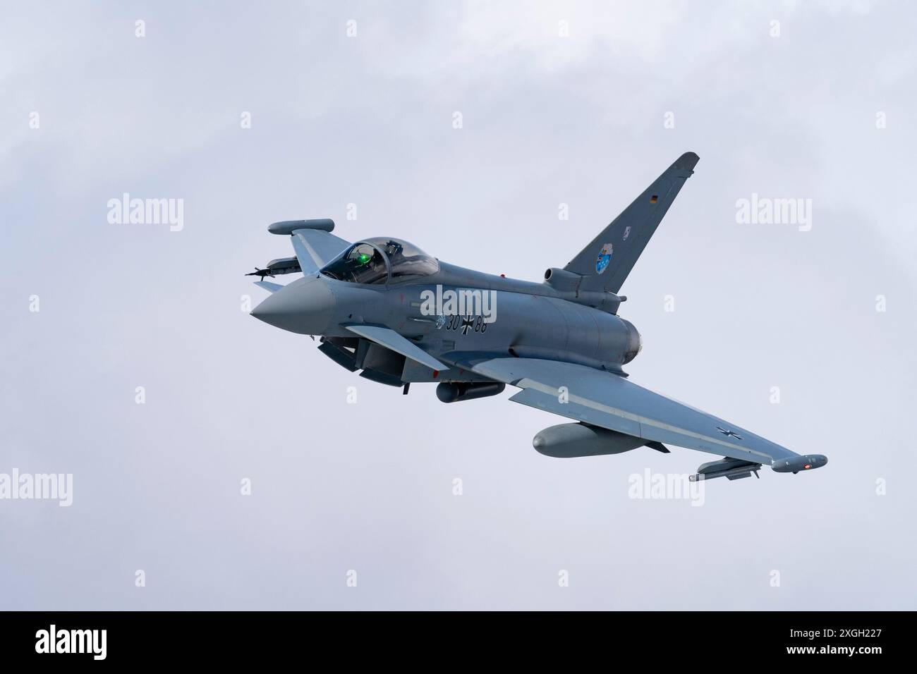 A German Air Force Eurofighter Typhoon flies over Alaska during ...