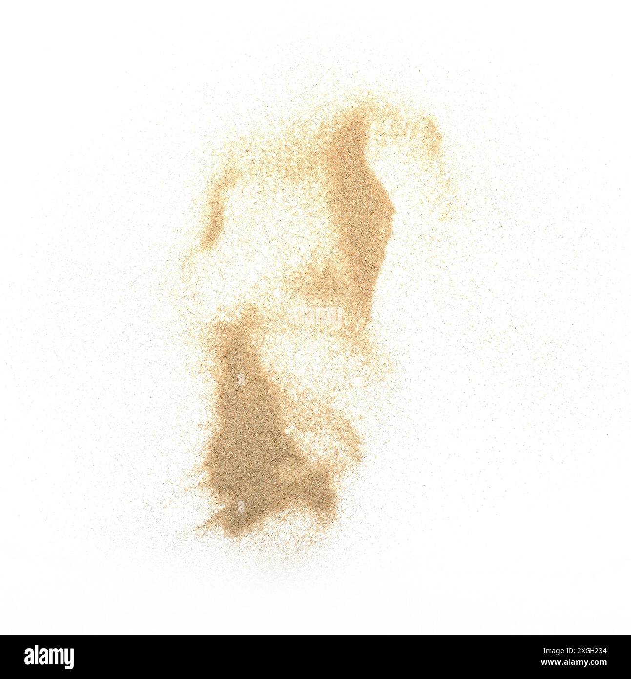 desert sand isolated on white background. desert sand explosion Stock ...