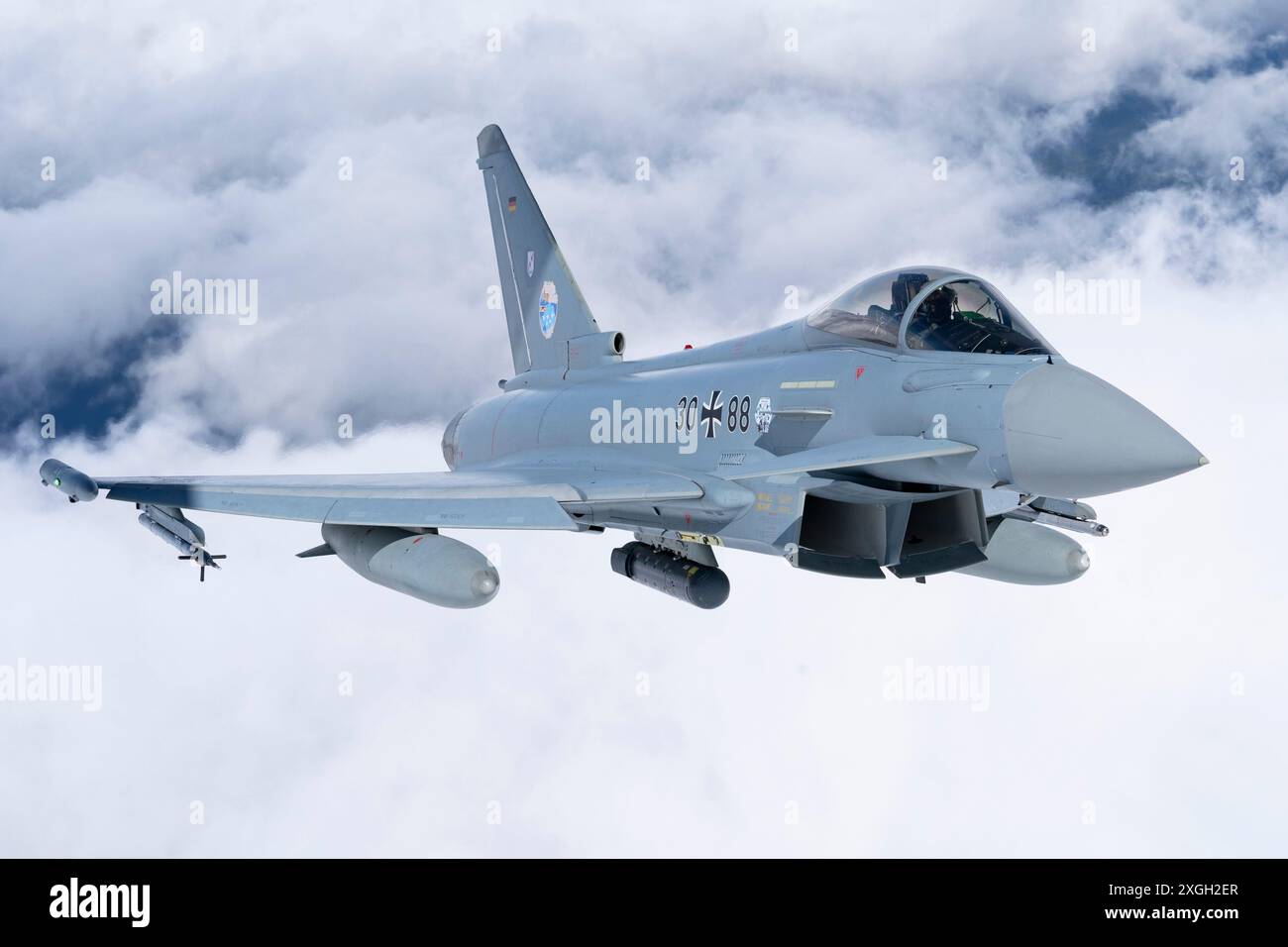 A German Air Force Eurofighter Typhoon flies over Alaska during ...