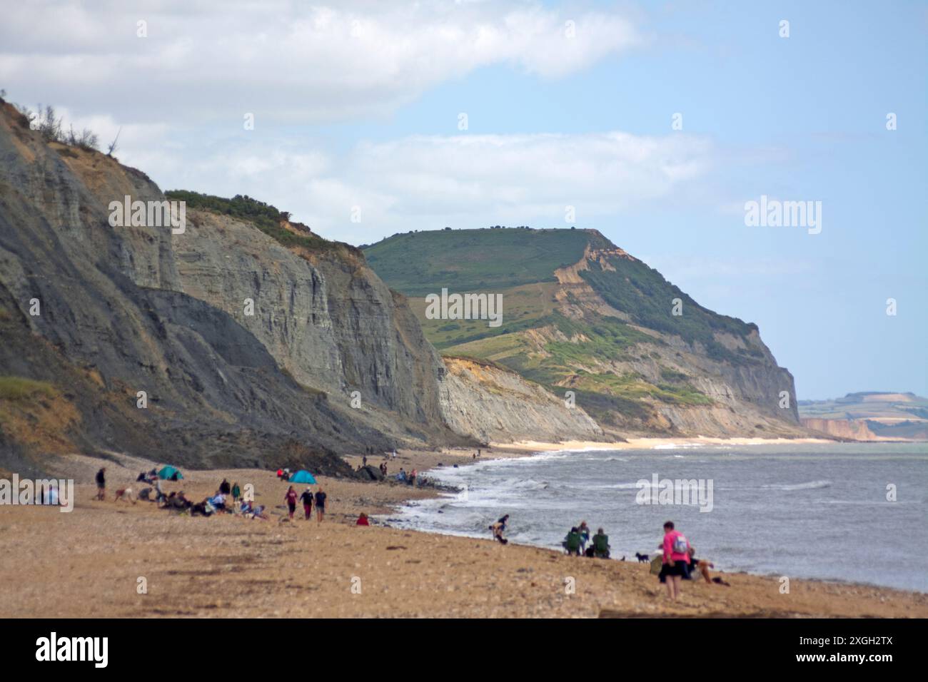 Charmouth Beach with Landslide from Cliffs West Dorset England uk July ...