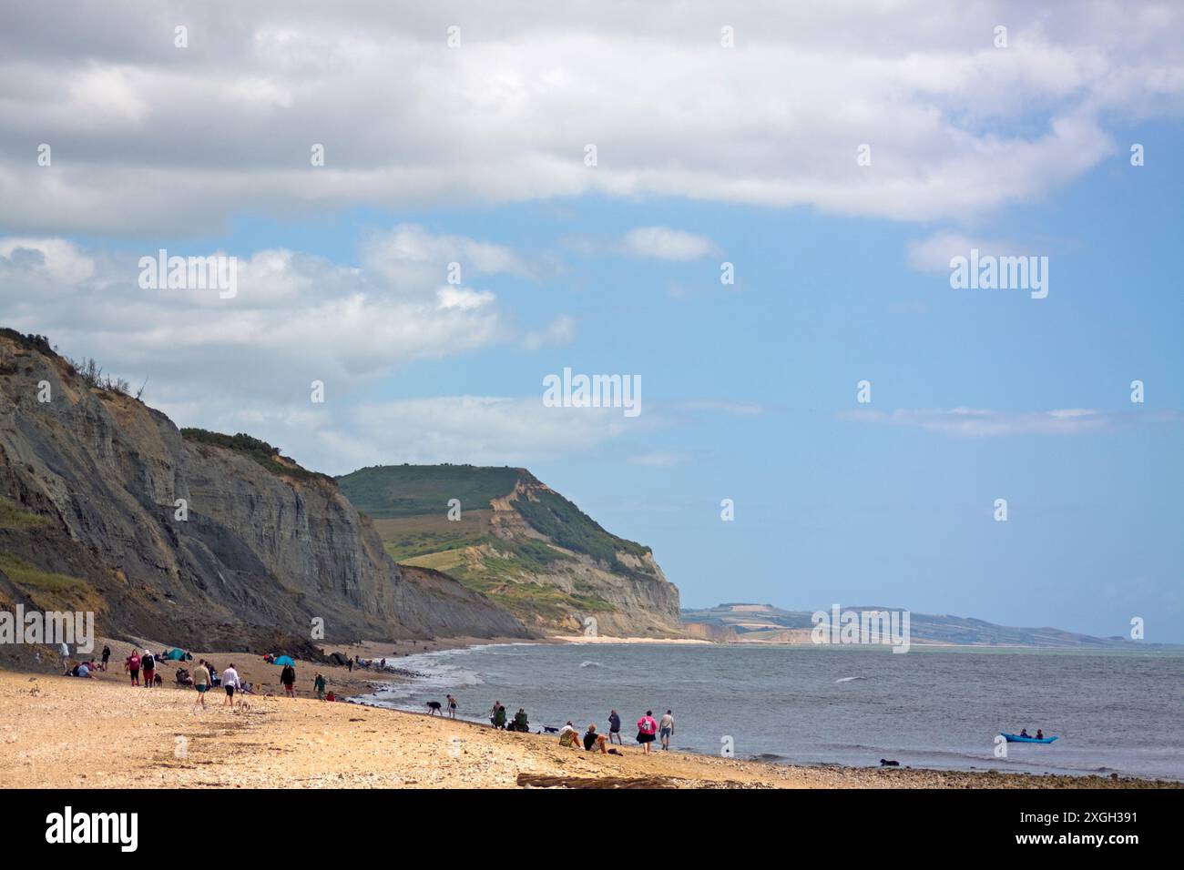 Charmouth Beach with Landslide from Cliffs West Dorset England uk July ...