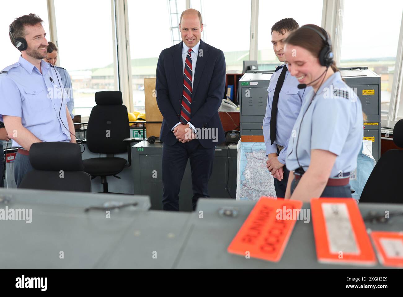 The Prince of Wales, Royal Honorary Air Commodore, RAF Valley, talks to ...
