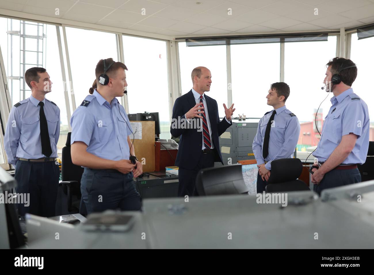 The Prince of Wales, Royal Honorary Air Commodore, RAF Valley, talks to ...