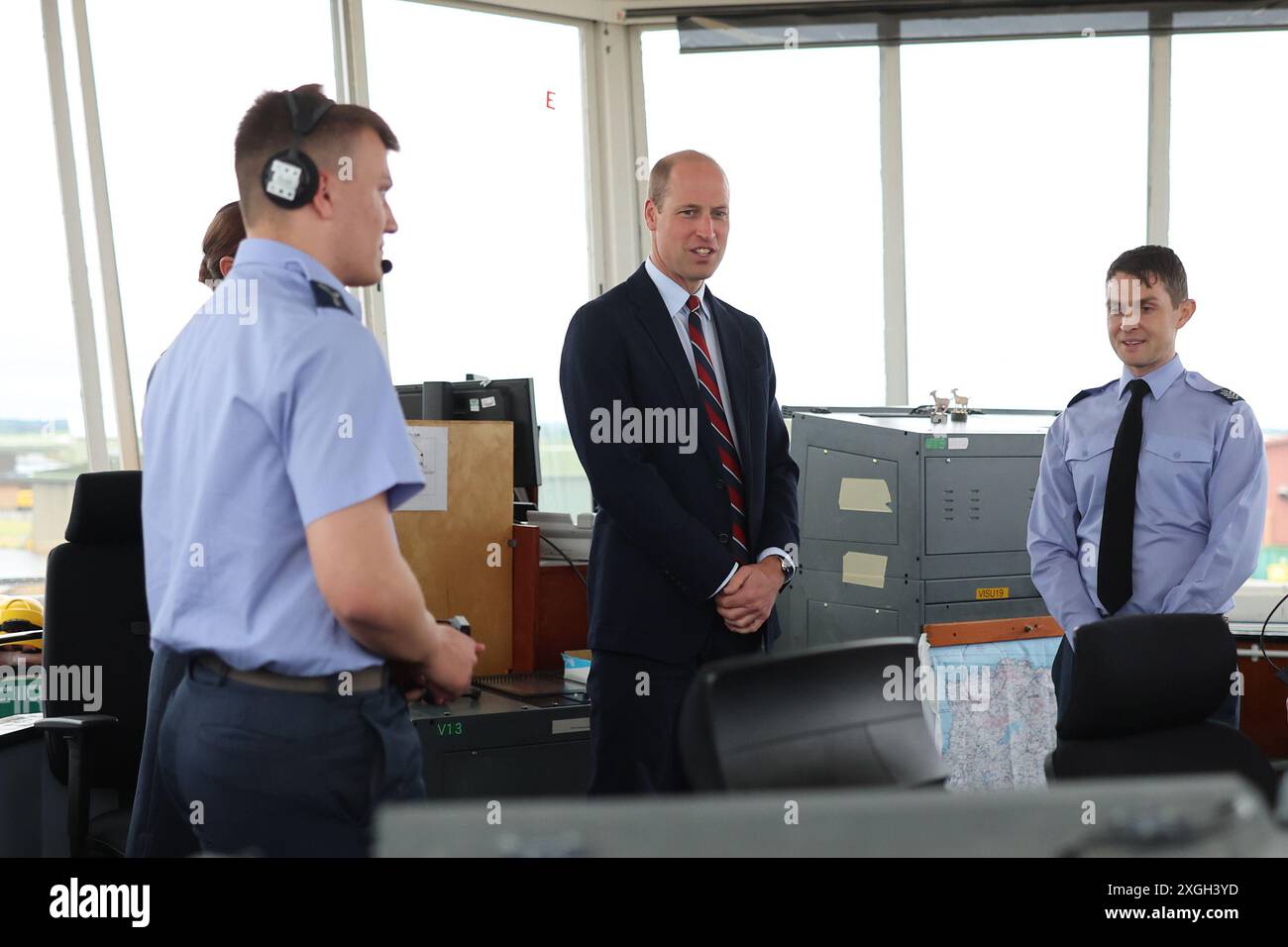 The Prince of Wales, Royal Honorary Air Commodore, RAF Valley, talks to ...