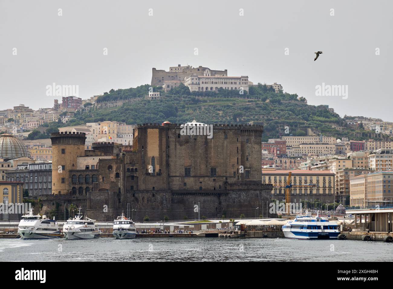 The port of Naples from the sea Stock Photo - Alamy