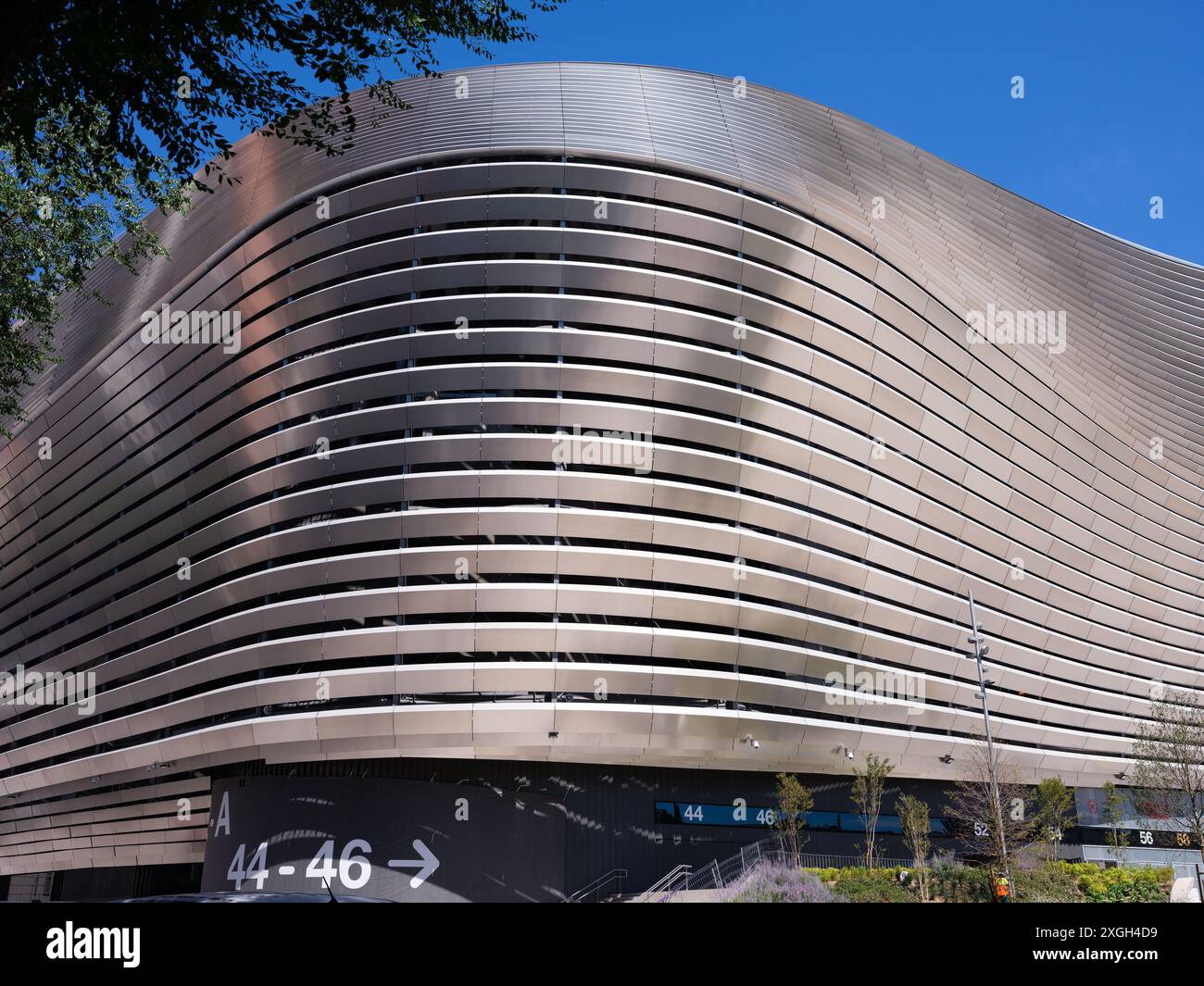 A general view of the exterior of at Real Madrid's Santiago Bernabeu ...