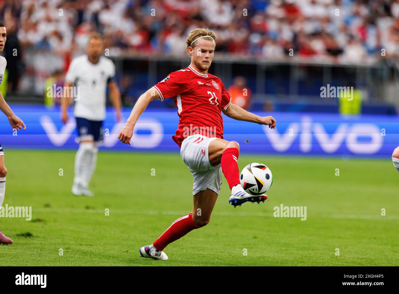 Frankfurt, Germany. 20th June, 2024. Morten Hjulmand (Denmark) seen in ...