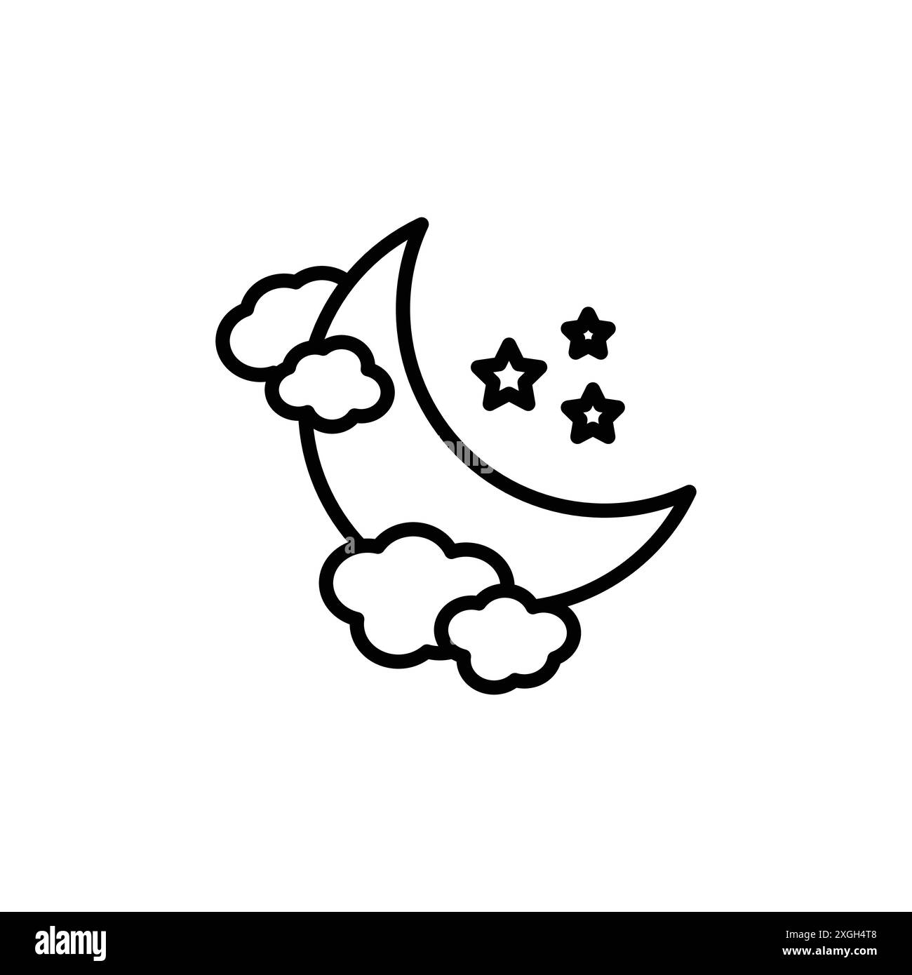 Cloud moon icon vector logo set collection or bundle pack group Stock ...